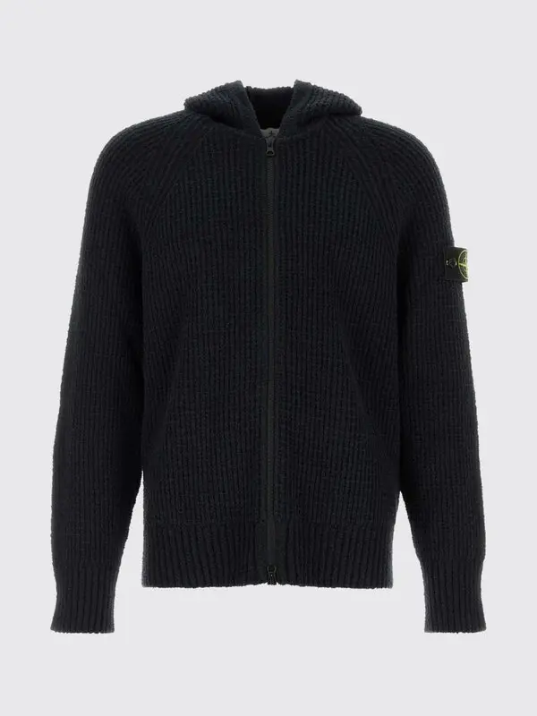 Stone Island Cotton Zip-up Hoodie With Compass Logo