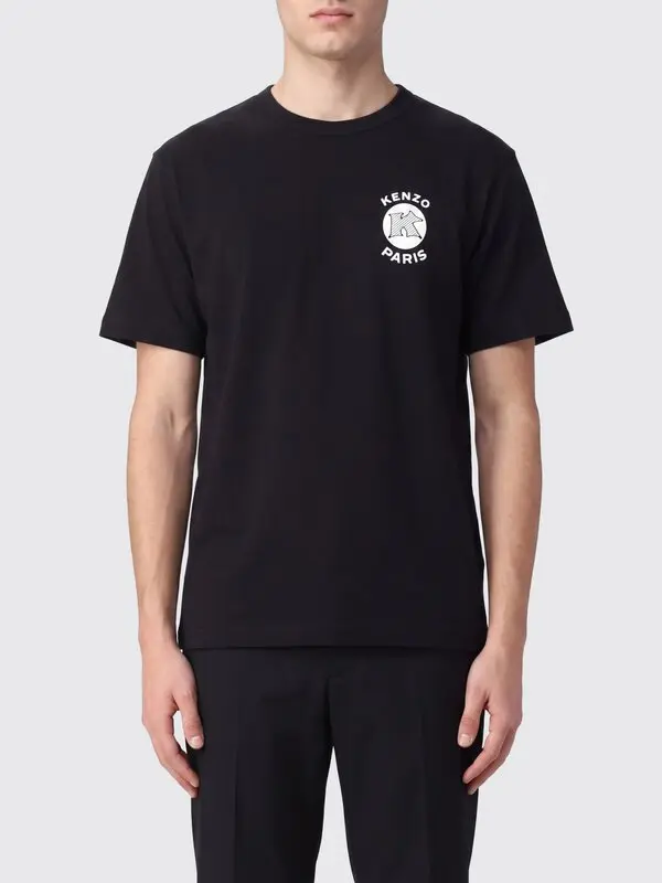 Kenzo Crewneck Cotton T-shirt With Front And Back Contrast Logo