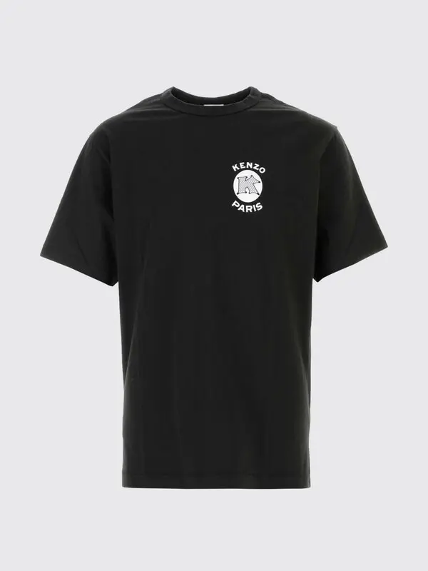 Kenzo Crewneck Cotton T-shirt With Front And Back Contrast Logo