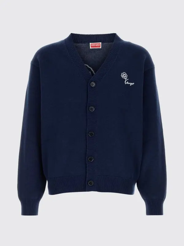 Kenzo Floral Wool And Cotton-blend V-neck Cardigan