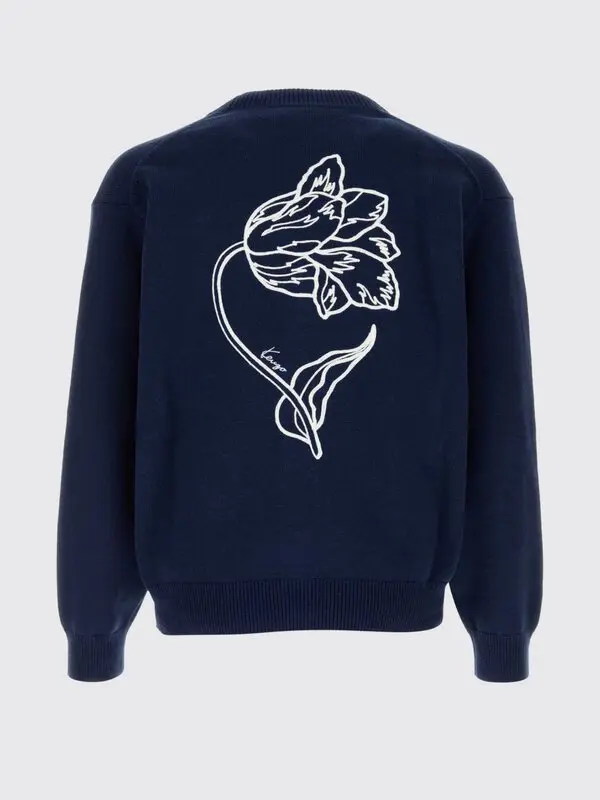 Kenzo Floral Wool And Cotton-blend V-neck Cardigan