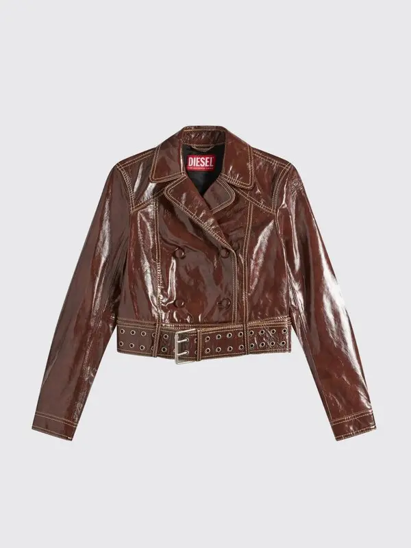 DIESEL® L-egend Sheepskin Biker Jacket With Lapel Collar