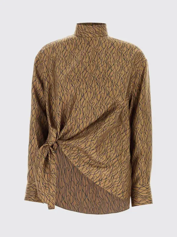 FERRAGAMO Printed Long Sleeve High Neck Top