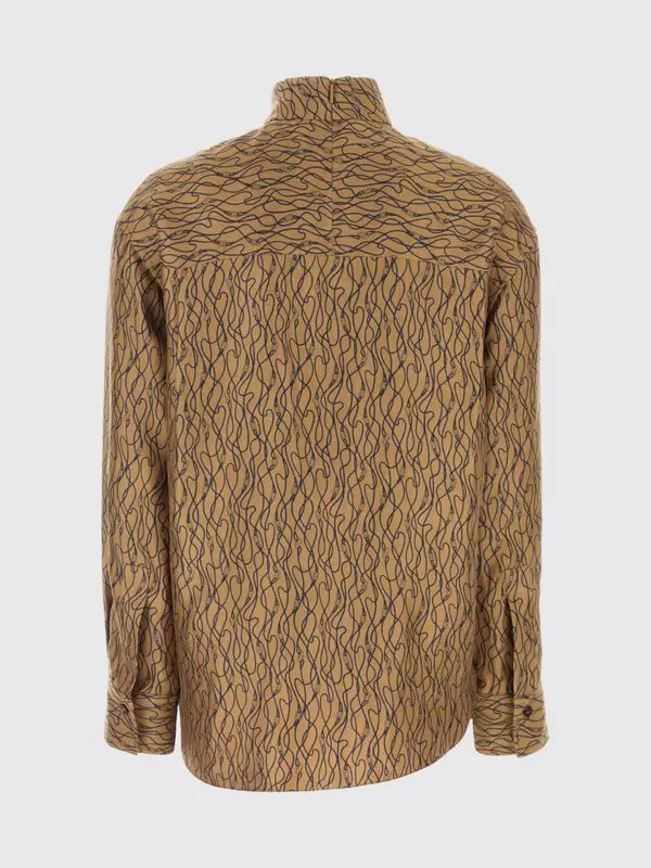 FERRAGAMO Printed Long Sleeve High Neck Top