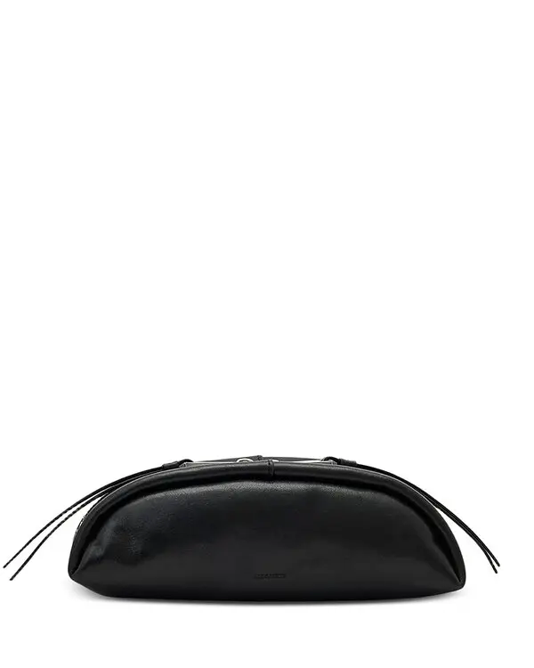 ALLSAINTS Rosalie Small Leather Pouch - Black/silver