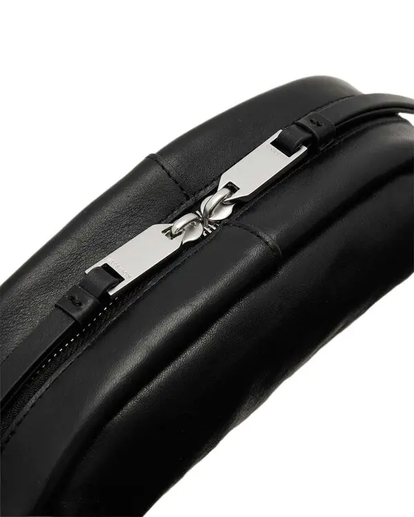 ALLSAINTS Rosalie Small Leather Pouch - Black/silver