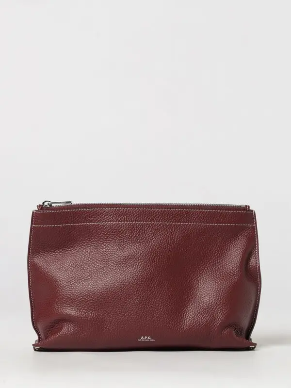 A.p.c. Hammered Calfskin Clutch - Wine