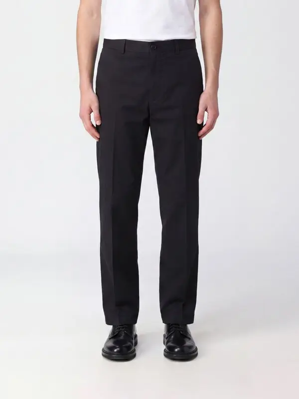 A.p.c. Dylan Straight Fit Cotton Chino Trousers With Mid-rise Waist - Black