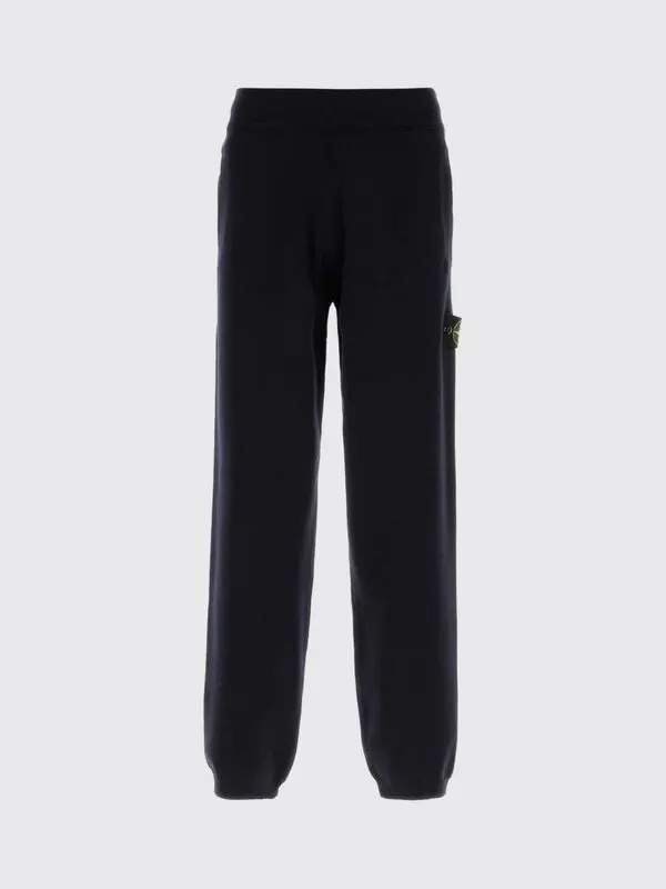 Stone Island Wool Jogging Trousers With Compass Logo And Elasticated Waist