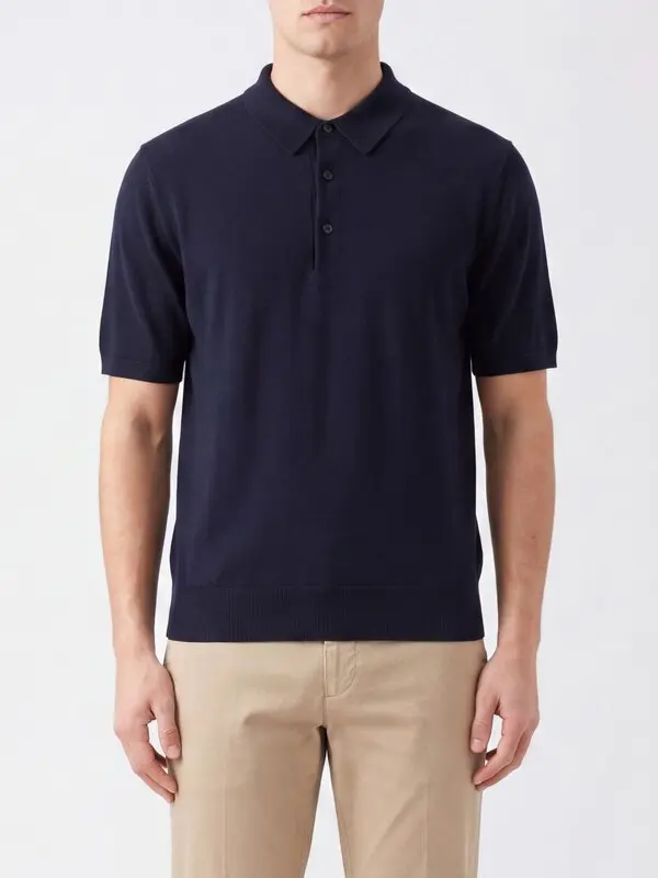 Dries Van Noten Short-sleeved Cashmere Polo Shirt With Three Buttons