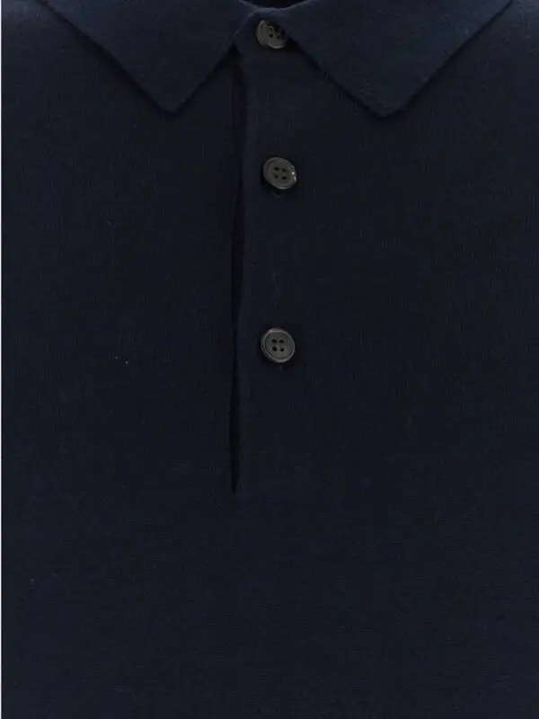 Dries Van Noten Short-sleeved Cashmere Polo Shirt With Three Buttons