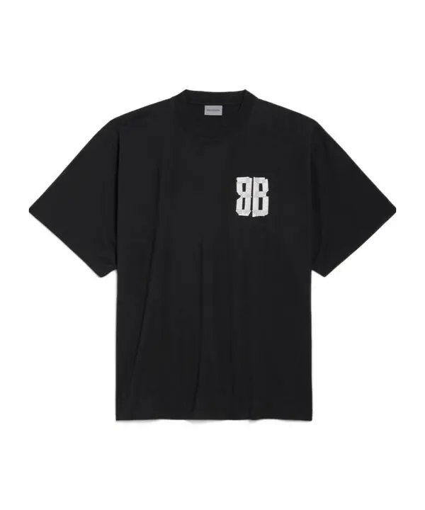 Balenciaga Glitter Tape Type Large Fit T-shirt - Black