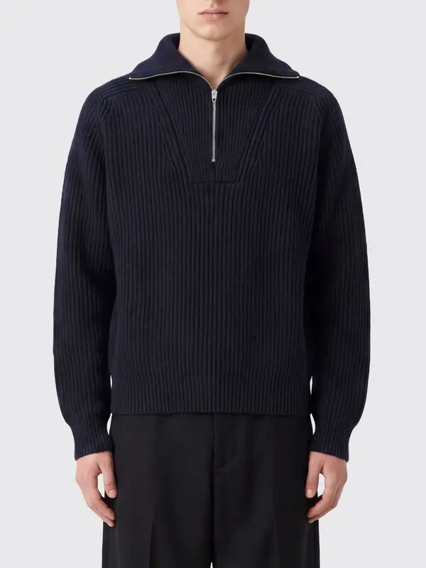 JIL SANDER Relaxed Fit Wool Turtleneck Jumper With Dropped Shoulders - Navy
