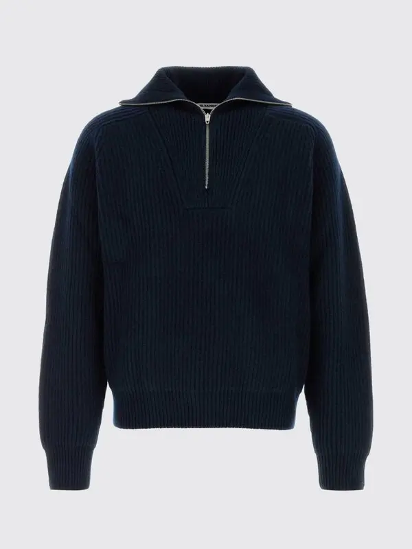 JIL SANDER Relaxed Fit Wool Turtleneck Jumper With Dropped Shoulders - Navy