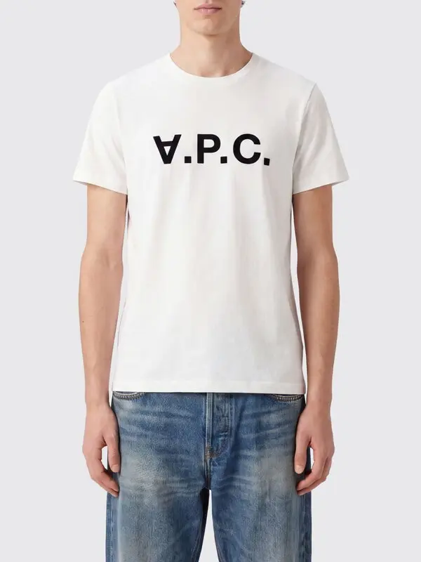 A.p.c. Organic Cotton T-shirt With Contrasting Logo Print - White