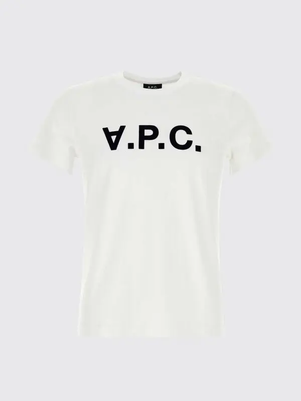 A.p.c. Organic Cotton T-shirt With Contrasting Logo Print - White