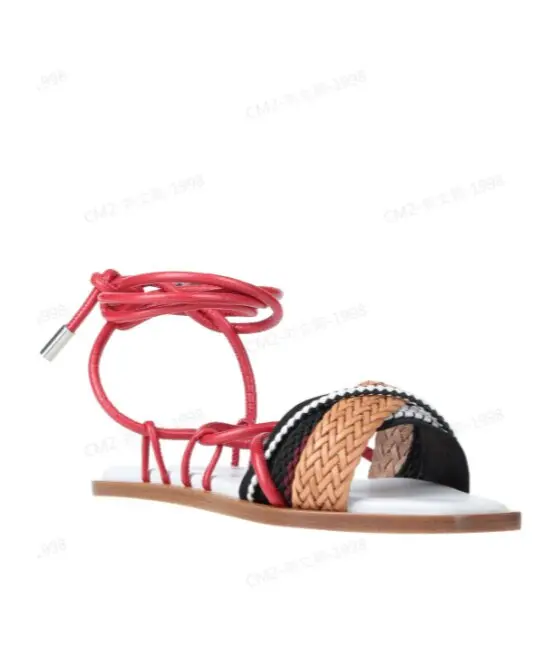Sportmax Multicolor Woven Leather Sandals