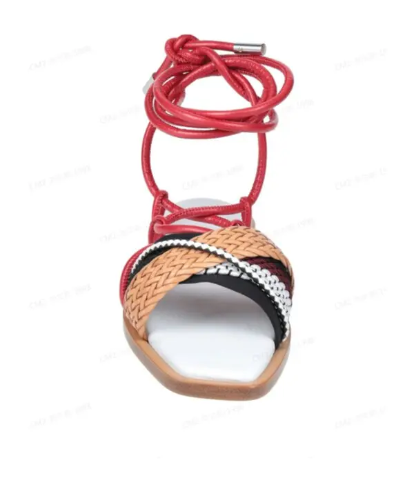 Sportmax Multicolor Woven Leather Sandals