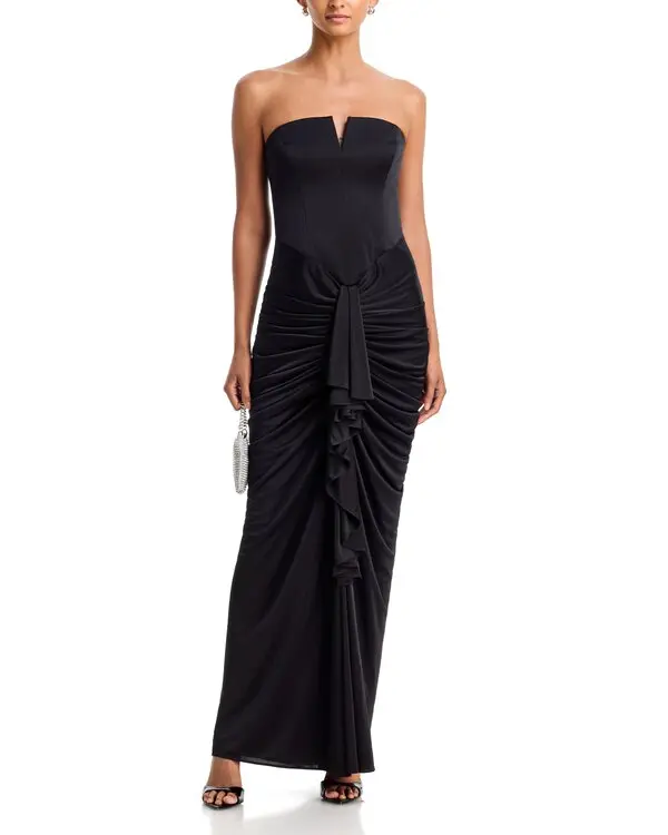 ET OCHS Selena Draped Strapless Gown