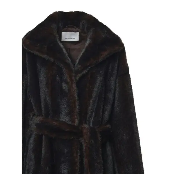 THE FRANKIE SHOP Faux Fur Long Coat