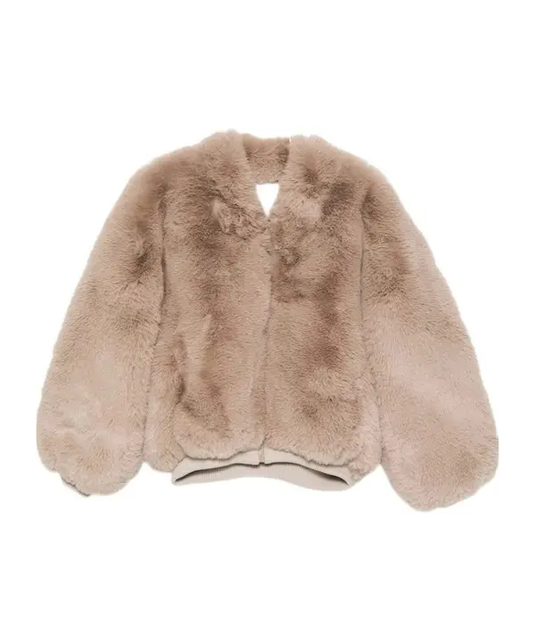 THE FRANKIE SHOP Faux Fur Jacket - Light Coffee