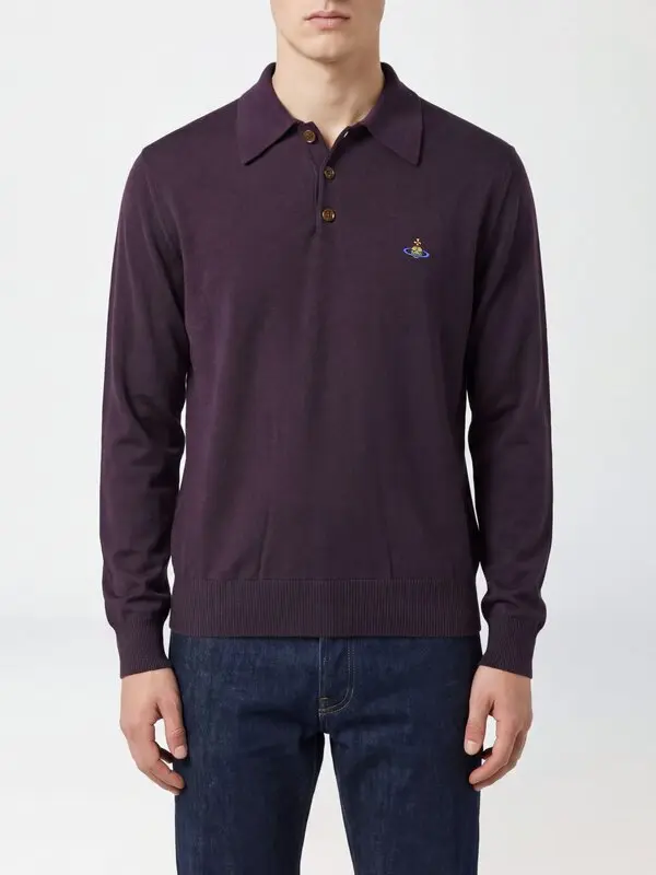 VIVIENNE WESTWOOD Mark Long-sleeved Polo Shirt - Red