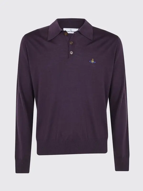 VIVIENNE WESTWOOD Mark Long-sleeved Polo Shirt - Red