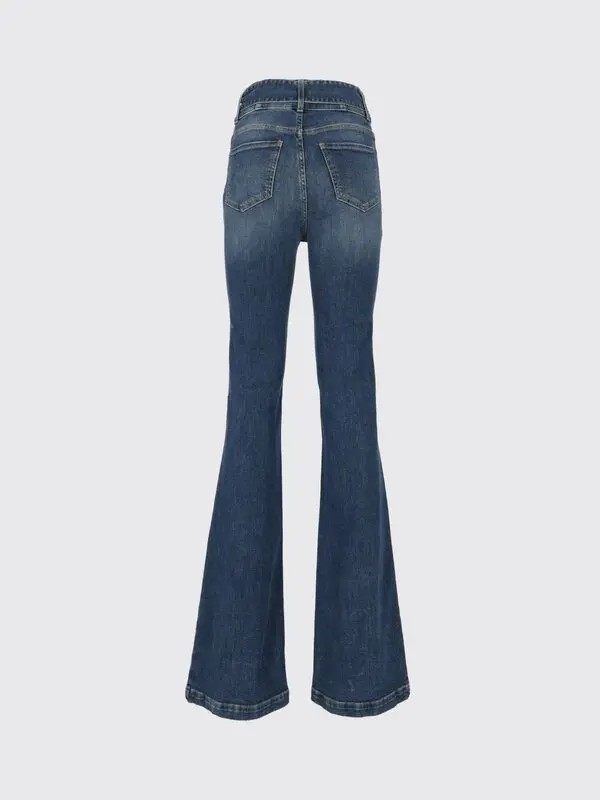 Elisabetta Franchi High-waisted Skinny Flare Jeans In Cotton Denim
