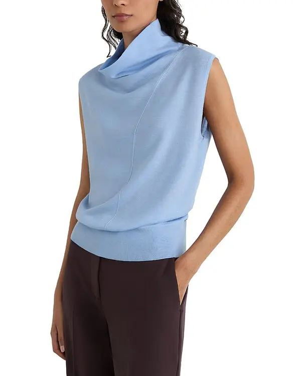 REISS Honey Wool Funnel Neck Top