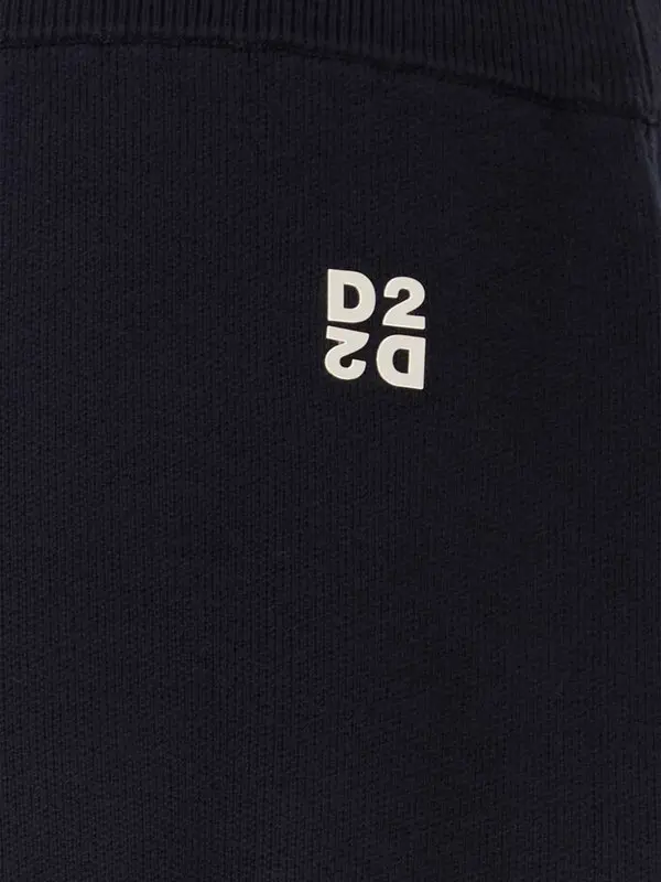 Dsquared2 Viscose Blend Jogging Trousers With Elasticated Waist - Navy