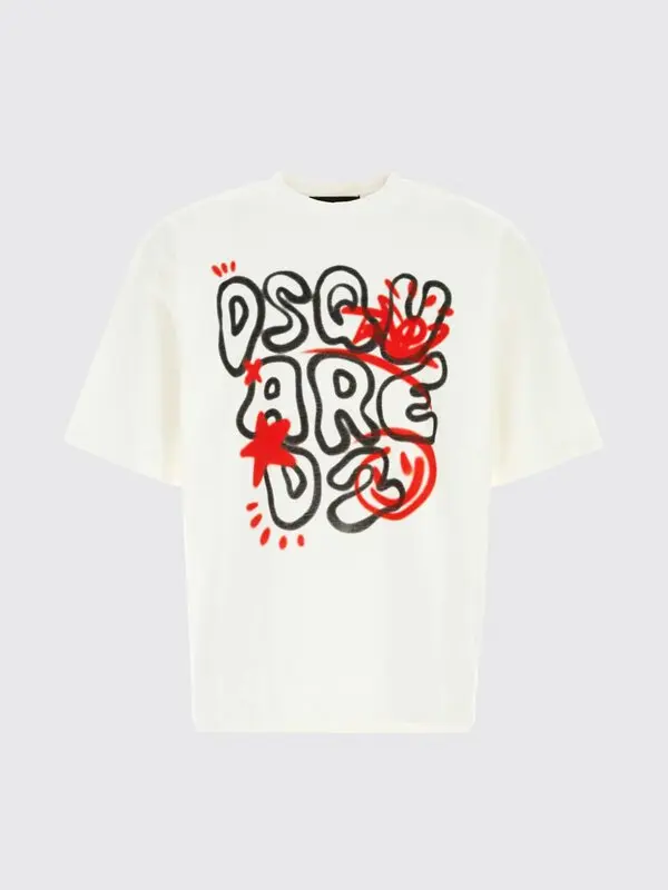 Dsquared2 Crew Neck Cotton T-shirt With Contrast Logo Print