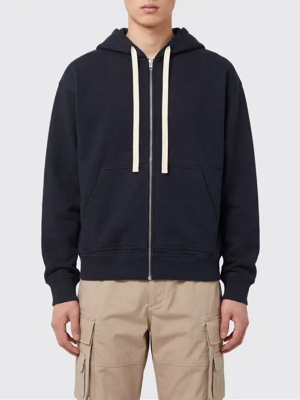 JIL SANDER Two-tone Cotton Hoodie - Blue
