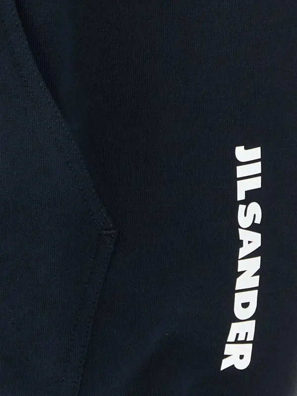 JIL SANDER Two-tone Cotton Hoodie - Blue