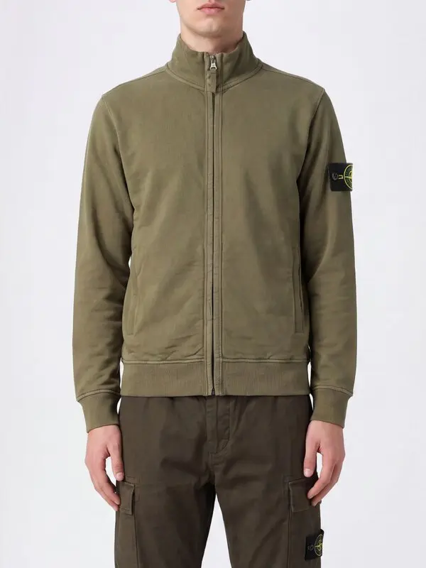 Stone Island Cotton High Neck Zip Jumper