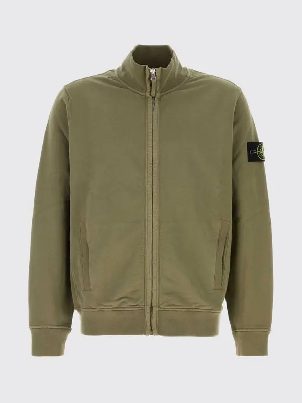 Stone Island Cotton High Neck Zip Jumper