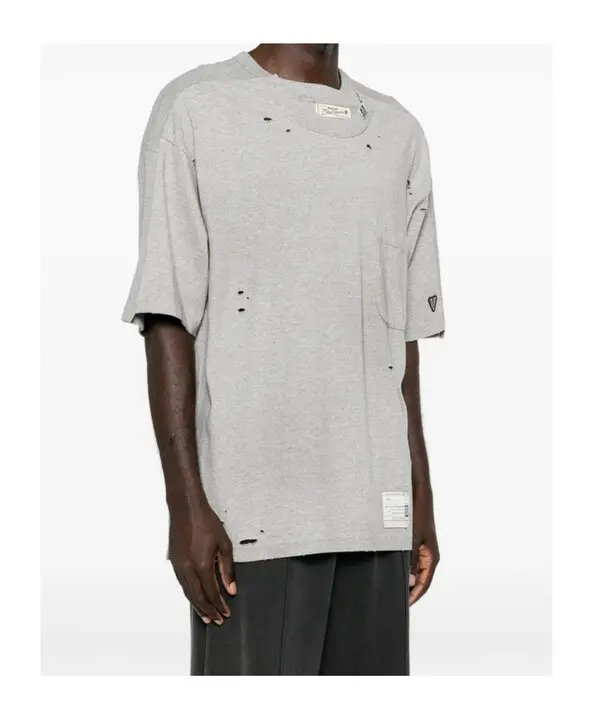 Mihara Yasuhiro Distressed-effect Layered-detail T-shirt - Grey