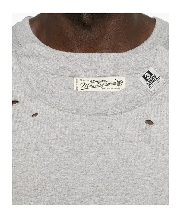 Mihara Yasuhiro Distressed-effect Layered-detail T-shirt - Grey