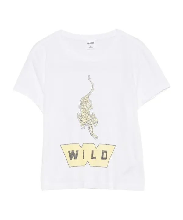 RE/DONE Leopard-print T-shirt - White