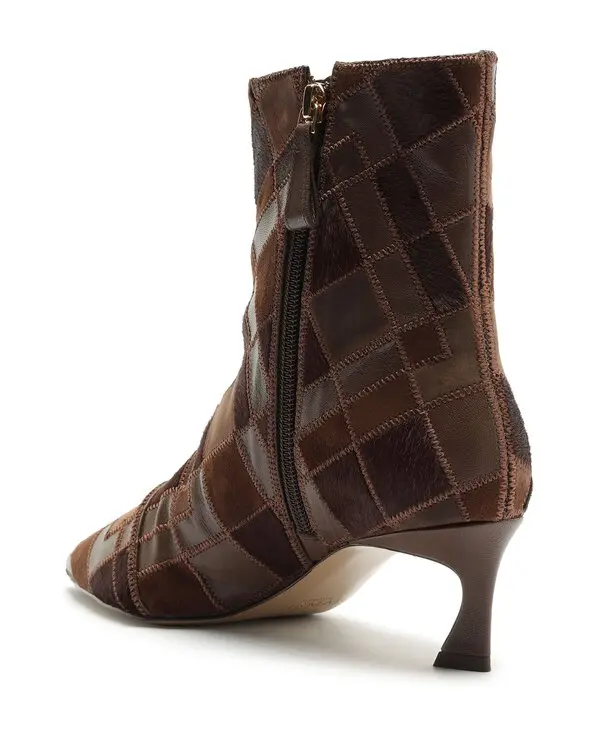 ALEXANDRE BIRMAN Annelise 50 Patchwork Calf Hair & Suede Ankle Boots