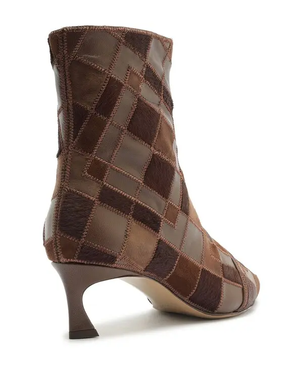 ALEXANDRE BIRMAN Annelise 50 Patchwork Calf Hair & Suede Ankle Boots