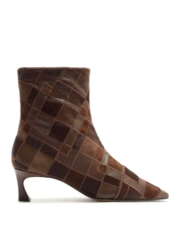 ALEXANDRE BIRMAN Annelise 50 Patchwork Calf Hair & Suede Ankle Boots