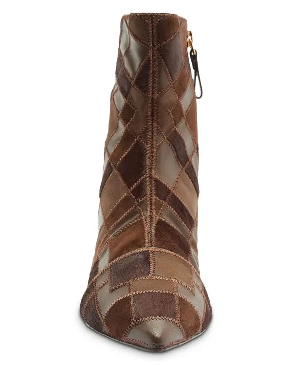 ALEXANDRE BIRMAN Annelise 50 Patchwork Calf Hair & Suede Ankle Boots