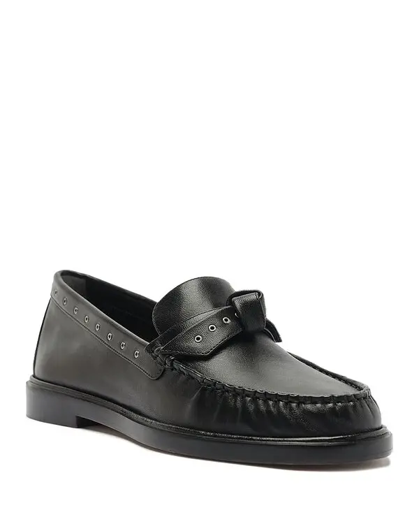 ALEXANDRE BIRMAN Clarita Mini Eyelet Leather Loafers - Black