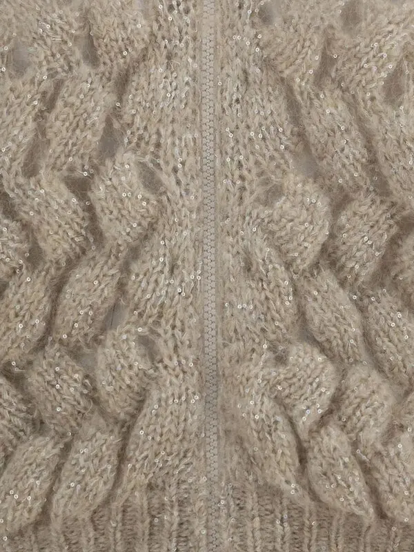 Brunello Cucinelli Zip-up Knit Sweater - Beige