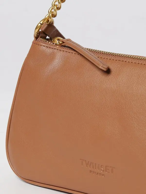 TWINSET Shoulder Bag With Metal Mesh Handle - Leather