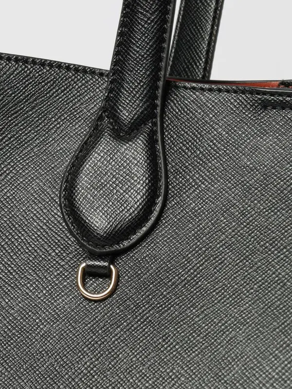 TWINSET Saffiano Synthetic Leather Tote Bag With Double Handle