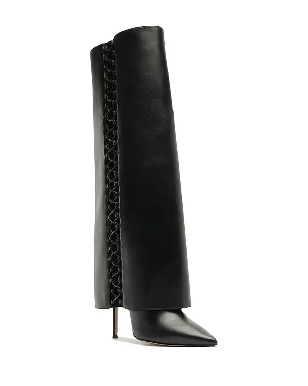 ALEXANDRE BIRMAN Holly Leather Knee High High Heel Boots - Black