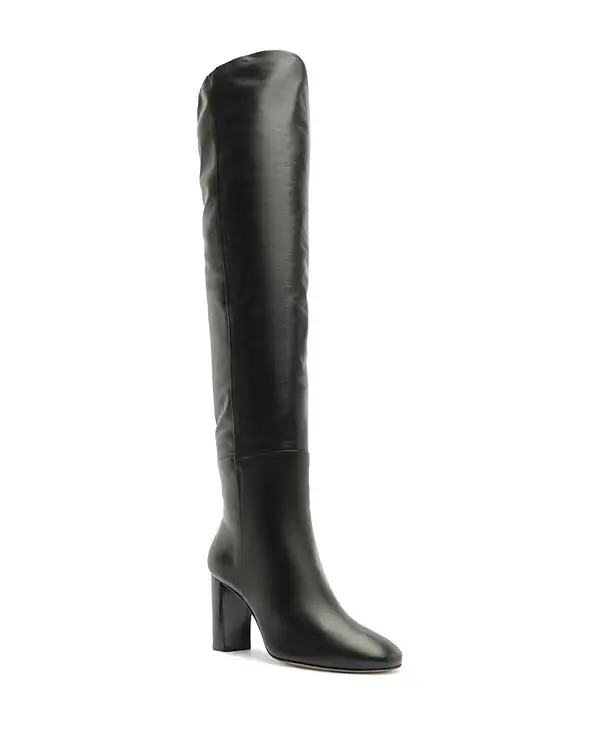 ALEXANDRE BIRMAN Anna Slouch 70 Leather Over The Knee Boots - Black