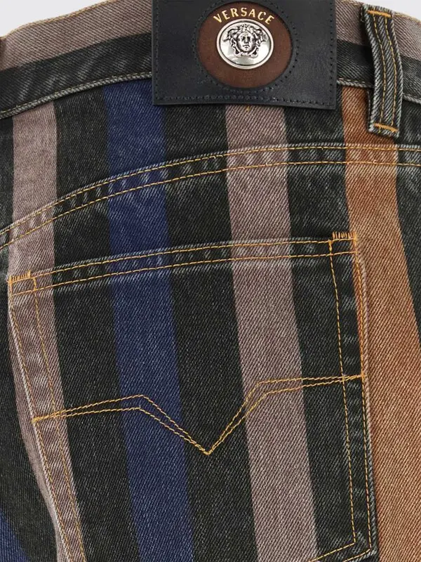 Versace Straight-leg Cotton Denim Jeans With Medusa Logo