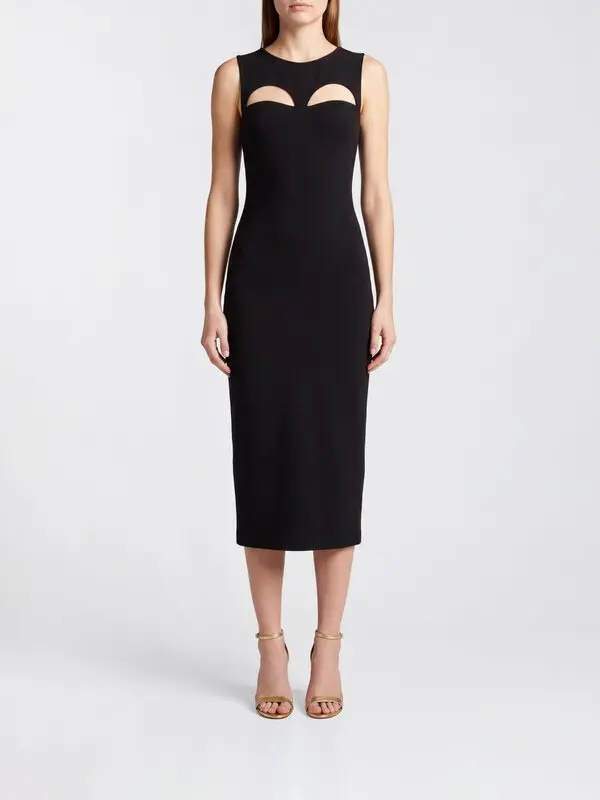 Elisabetta Franchi Off-the-shoulder Midi Sheath Dress With Cut-out Details